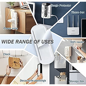ATHACER Power Strip Holder 2 Pack Self Adhesive Power Strip Mounts with Wire Wrap Function WiFi Router Surge Protector Mount Fixator Wall Mount Punch Free Cable Management System