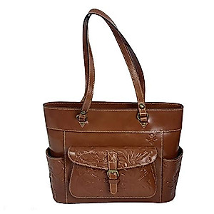 Patricia Nash Leather Bolsena Top Zip Tote