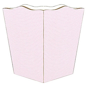Marye-Kelley WB664-Pink Gingham Wastepaper Baskets