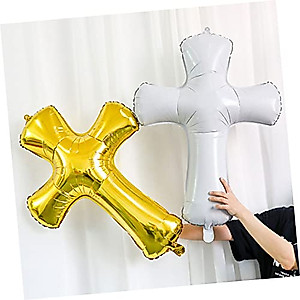 ifundom 18 Pcs Wedding Party Balloons Religious Balloons Baptism Balloons Party Decoration God Bless Baptism Decoration Kids Party Balloon Modeling Baby Girl Aluminum Film