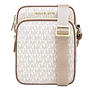 Michael Kors Jet Set Travel Signature PVC Medium Flight Bag - Vanilla