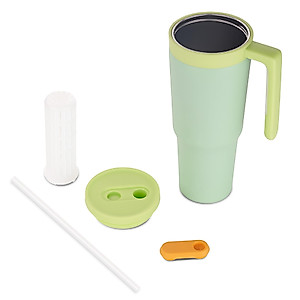 Fijinhom 40 oz Tumbler with Handle and Straw, Triple Layer Insulated Stainless Steel Water Bottle with Infuser, Travel Tumbler Fit Most Cupholder, Gifts for Women & Men, Mint