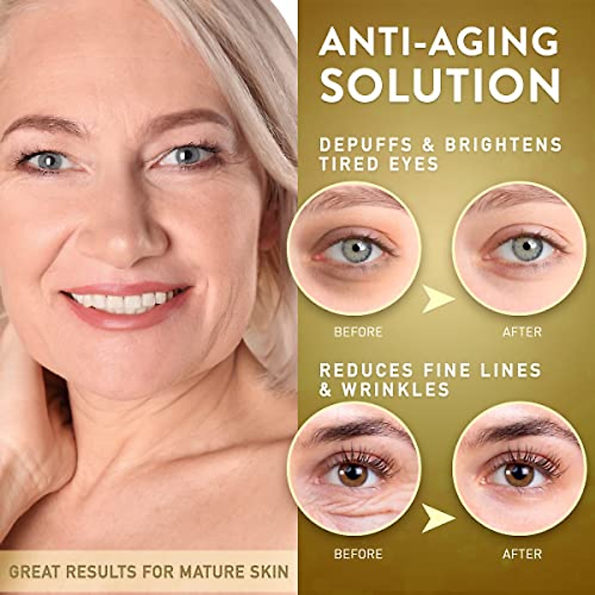 Wild Beauty Under Eye Patches (36 Pairs), Eye Masks for Dark Circles and Puffiness! Under Eye Patches for Under Eye Bags, 24K Gold Eye Mask, Under Eye Mask for Adults, Eye Patches for Puffy Eyes