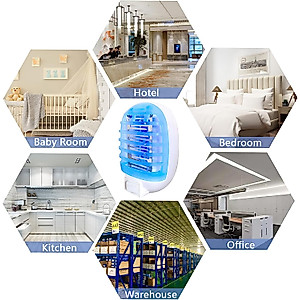 Indoor Bug Zappers, Electronic Insect Killer Fly Insect Trap Plug-in Mosquitoes Killer Mosquito Zapper with Blue Lights for Living Room,Kitchen,Bedroom,Baby Room,Office (4packs)