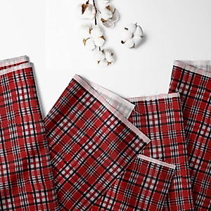 Bacati - Boys Red Plaids/Stripes Crib Sheet