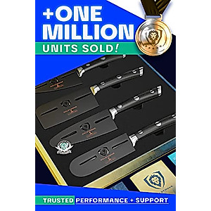 Dalstrong Charcuterie & Cheese Knife Set - 4-Piece - Gladiator Series Elite - Mini Cleaver, Serrated, Round-Tip, Forked Cheese Knives, G10 Garolite Handle, Sheath, NSF Certified