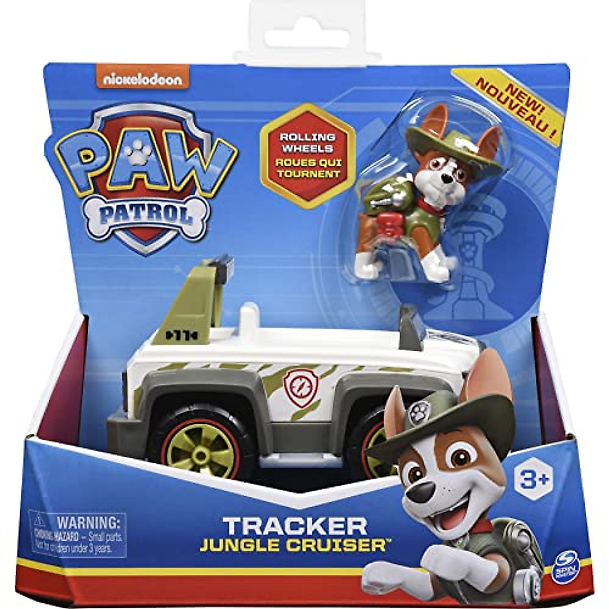 Paw Patrol, Tracker’s Jungle Cruiser Vehicle with Collectible Figure, for Kids Aged 3 and up