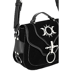 Restyle Triple Goddess Pagan Bag Moon Phases Gothic Wicca Vegan Suede Handbag