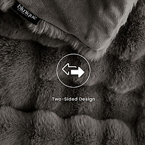 Cozy Faux Fur Blanket – Soft, Fluffy, Warm Bubble Blanket for Couch, Bed & Living Room | Large and Luxury Fleece Blanket | Ideal for Couch Throws, Decorative Throws, or Bed Comforter,Apricot Orange