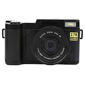 wendeekun 2.7K Digital Camera, 48MP High Definition DSLR Camera, 3.0 Inch TFT Color LCD Screen, 180 Degree Rotation, with Automatic Flash, USB Charging, Support Up to 128GB Memory Card