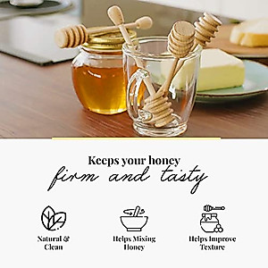 tuuli kitchen – Wooden Honey Dipper, Set of 4 Beechwood Stir Sticks for Syrups, Melted Chocolate and More, Honey Stirrers for Tea, Wooden Sticks for Crafts and Props, 6 inches