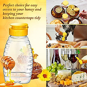 32 Pcs 8.8 oz Clear Plastic Honey Jar Empty Honey Bottles with Caps Refillable Honey Containers Leakproof Honey Squeeze Bottle Honey Bottle Container Holder with Flip Lid for Storing Dispensing Yellow