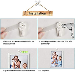 Picture Hanging Kit, 62PCS Hardwall Hangers for Cinder Block, Picture Hanger, Invisible Nail Hangers, No Damage Wall Hangers for Photo Frame Art Painting Non-Trace Drywall Stucco Concrete Hooks