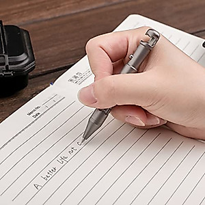 TISUR Titanium Ballpoint Pen, Mini Bolt Action Pen, Small Pocket Size Keychain Pen With Titanium Key Ring, Office gifts for Men & Women (Pen/78mm)