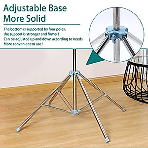 Hershii 3 Tiers Clothes Drying Rack Collapsible Indoor Outdoor Garment Airer Stand Folding Laundry Hanger Organizer Space Saving with Towels Bars and Clothespins, 43.3-66.92inches High