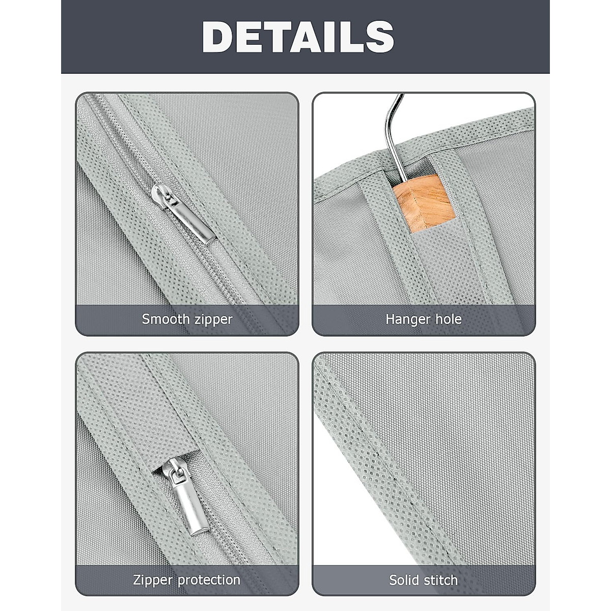 Lazydrop Garment Bags Suit Bags for closet storage 9 Packs Garment Covers 24 x 43 Inchs for Storage Suits, T-shirts and Jackets, Suit Covers for Hanging Clothes on Closet or Travel