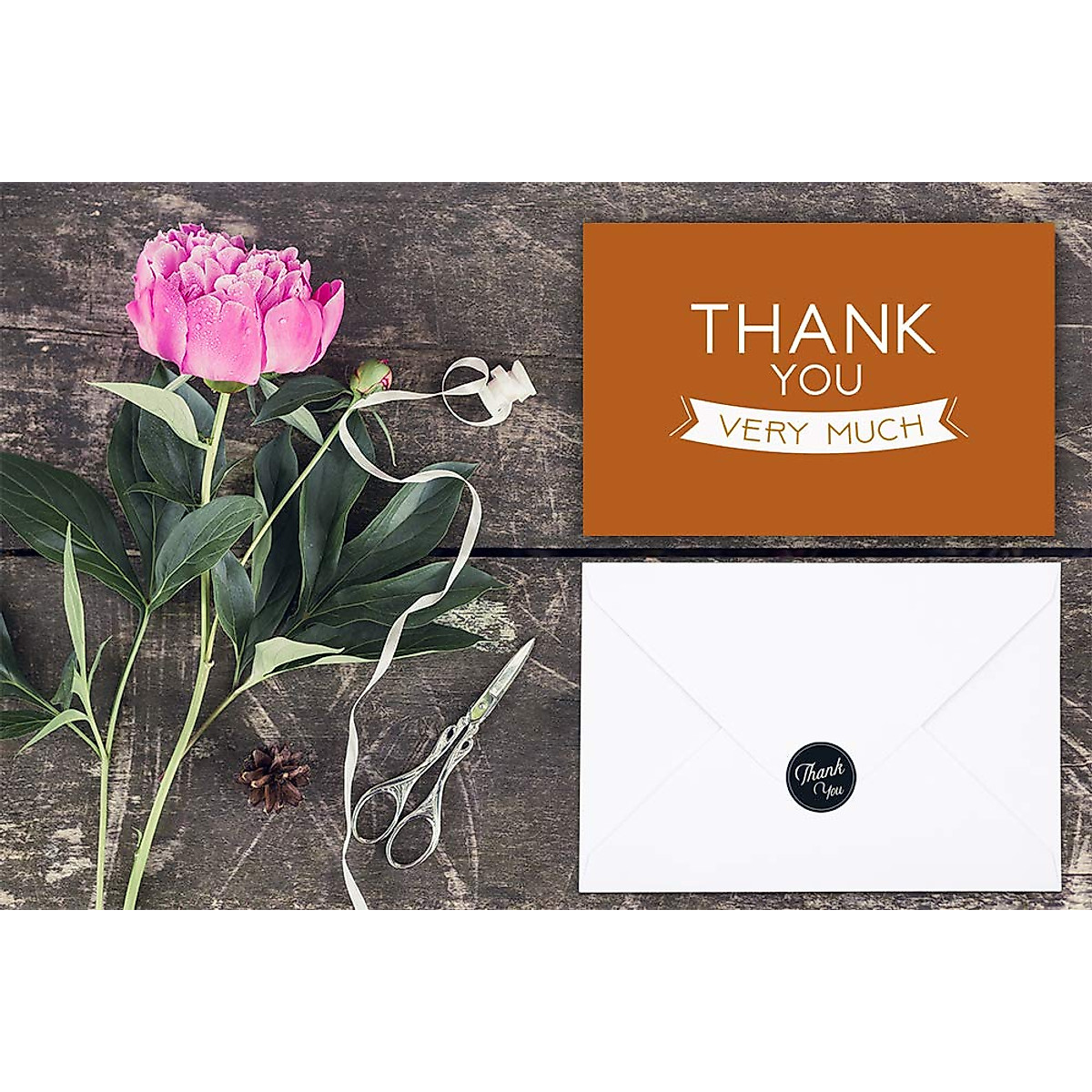 crbn Men Thank You Notes Bulk Retro 48 Thank You Cards Bulk w/Stickers & White Envelopes – Vintage & Retro – 4x6 Blank Note Cards – Perfect for Weddings, Bridal Showers, Graduation, and Baby Showers