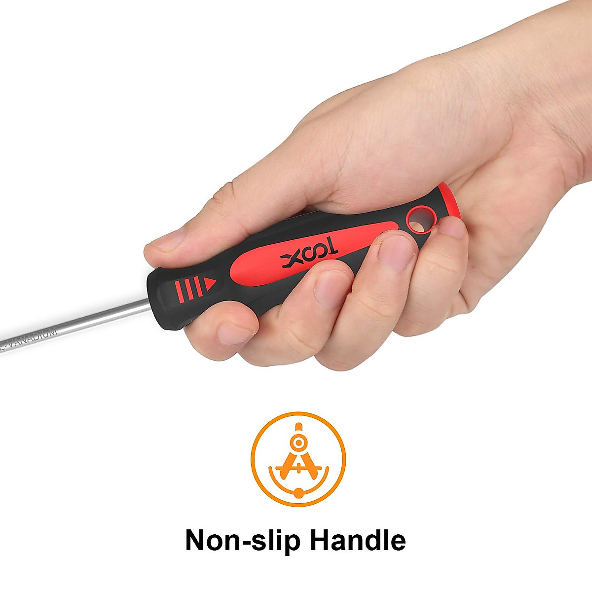 XOOL Magnetic Screwdriver Set 10PCS, 5 Phillips and 5 Flat Head Tips Professional Cushion Grip Screwdriver Non-Slip for Repair Home Improvement Craft