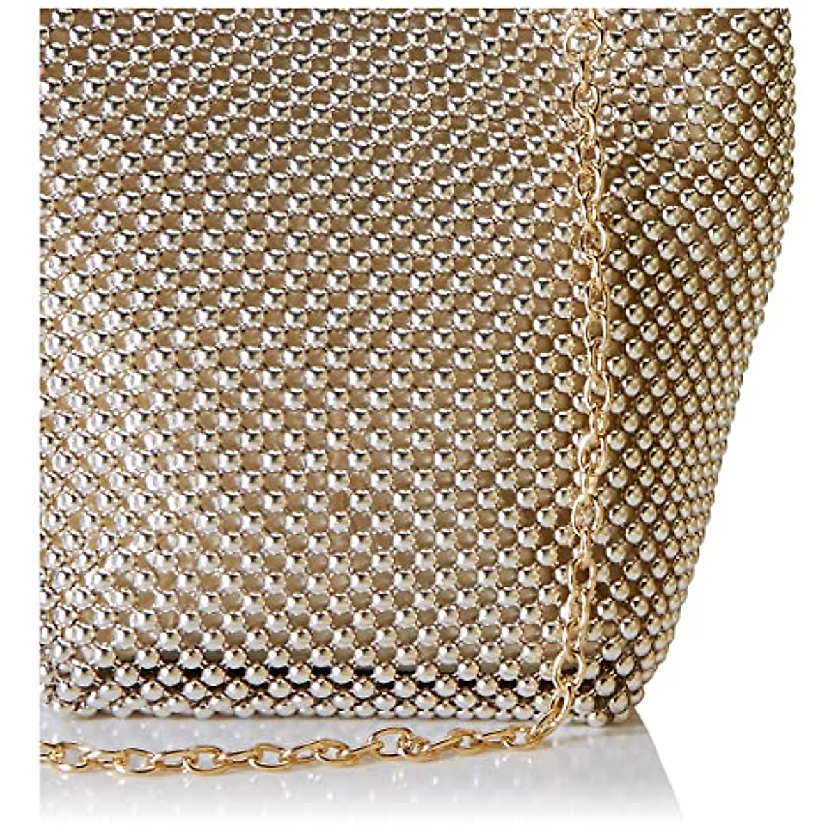Jessica McClintock womens Jessica Mcclintock Gwen Ball Mesh Ring Wristlet Pouch Clutch Evening Bag, Gold, One Size US