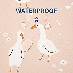 Splat Mat for Under High Chair/Arts/Crafts, Washable Baby Spill Mat Waterproof Anti-Slip Floor Splash Mat, Portable Baby Play Mat and Table Cloth (Goose, 43"x 43")