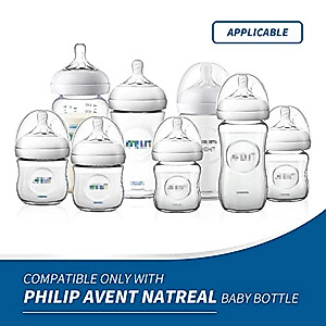 4 Pack Compatible Baby Bottle Handles for Philips Avent Natural Baby Bottles,Baby Bottle Holder - White