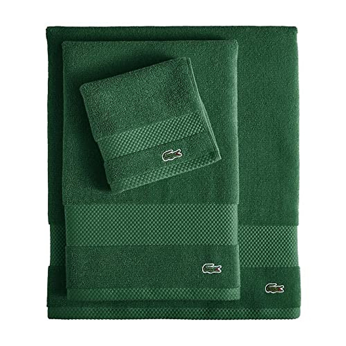 Lacoste Heritage Supima Cotton Bath Sheet, Croc Green, 35" x 70"