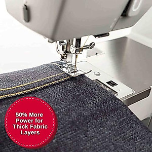 SINGER Heavy Duty 6380 Sewing Machine with Extension Table & Accessory Kit | Strong Motor with Enhanced Piercing Power, 110 Stitch Applications, Full Metal frame, 1-step Buttonhole & LED Light