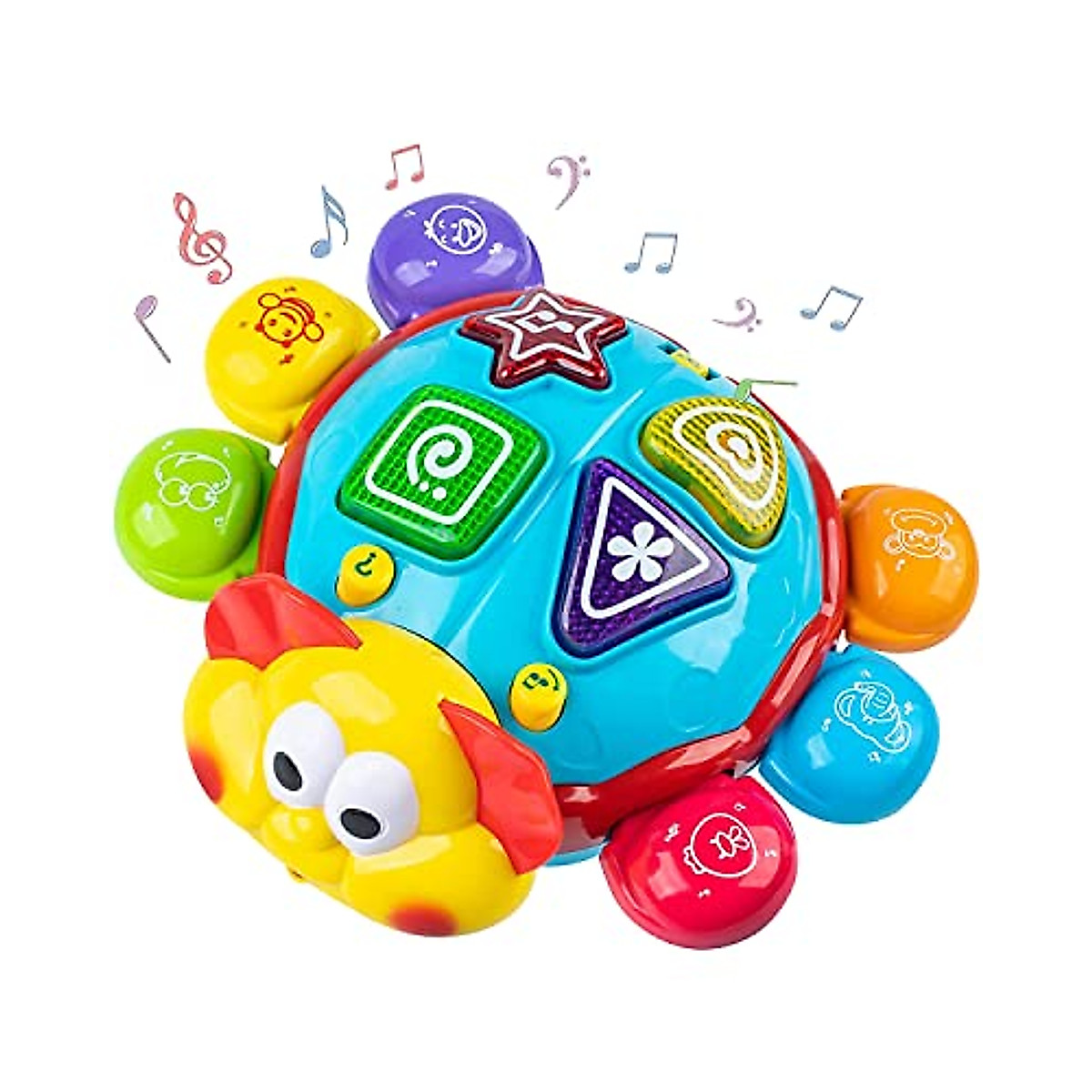 Vanmor Walking Crawling Toys for Infants 6-12 18 Months +, Spanish English Bilingual Learning Toy Montessori Educational Toy, Baby Musical Light up Toys Gifts for 1 2 3 Year Old Boy Girl