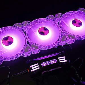 KLLsmDesign Pwm Fan Temperature Controller Integrator, Remote Control Computer RGB Light Adapter, 8 * 4 Pin Fan Speed Controller Ports, 10 * 5v 3pin A-RGB Ports with Magnet （Black）