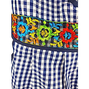 cuitáxi Traditional Mexican apron for women with pockets beautiful flower embroidery - Mandiles para mujer mexicanos mandil