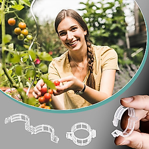 200 PCS Plant Support Clips, Tomato Clips, Plastic Trellis Clips, Grape Vine Tomato Vine Fixing Clip, Garden Clips for Plant Vine Vegetables to Grow Upright and Healthier