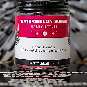 Back to Basics | Watermelon Sugar - 9oz Soy Wax Lavender Scented Candle for Home Decor, Birthday Gifts for Women, Men, Best Friend | Relaxing Aromatherapy Made in USA