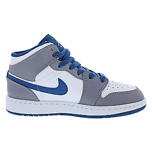 Nike mens Air Jordan 1 Mid Shoes, Cement Grey/White-true Blue, 10