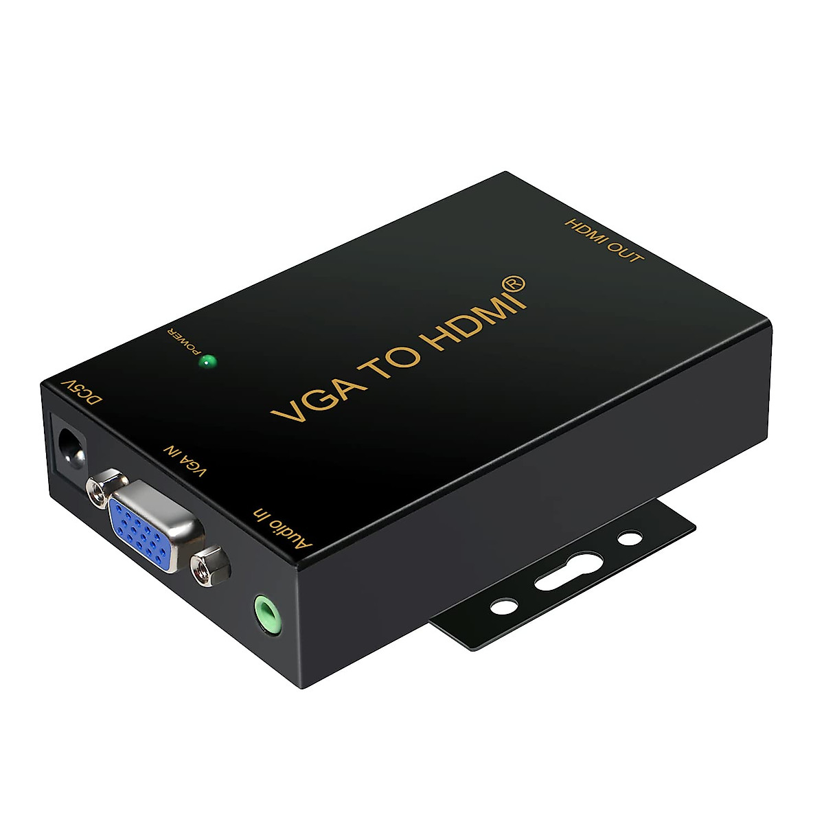 CKL VGA to HDMI Adapter Converter 1080P with 3.5mm Audio Sound and DC 5V Power Supply for PC Laptop Display Computer Mac Projector HDTV