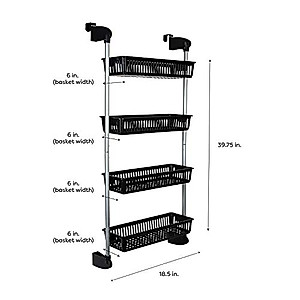 Organize It All Over The Door 4-Basket Hanging Storage Unit With Hooks