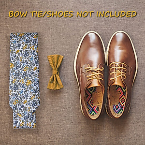 Mantieqingway Men Skinny Tie Cotton Floral Tie 2.56'' Slim Necktie for Wedding Groomsmen Neck Tie