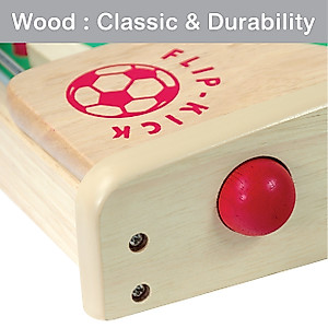 Flipkick: Wooden Tabletop Football/Soccer Pinball Games, Indoor Portable Sport Table Board for Kids and Family