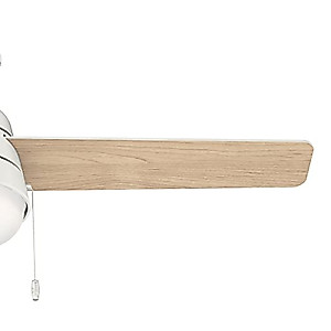 Hunter Fan Company, 50378, 52 inch Aker Fresh White Ceiling Fan with LED Light Kit and Pull Chain