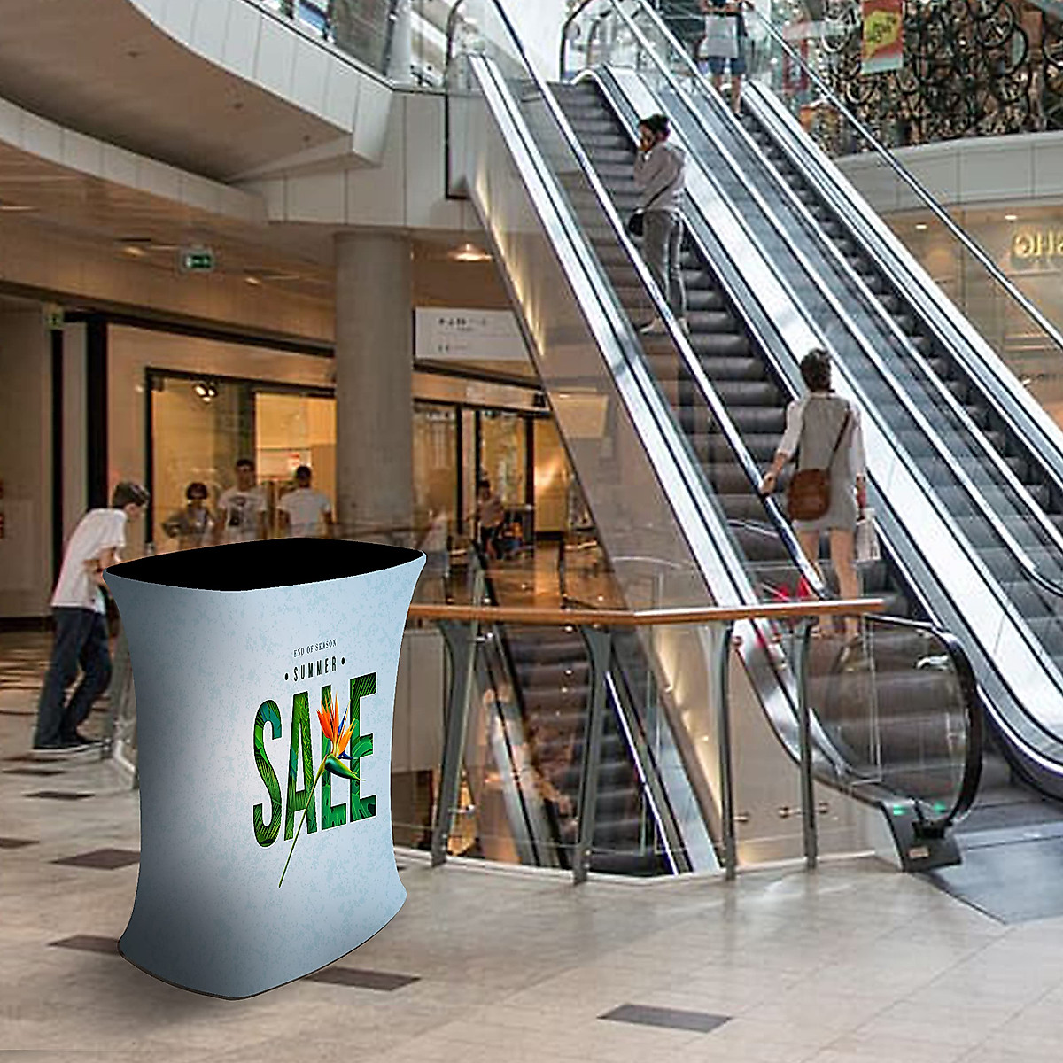 BannerBuzz, Fabric Pop Up Square Booth, Graphic with Hardware, 240 GSM, Tension Fabric, 32 mm Tube Diameter, 1440 DPI Dye-Sublimation Printing, Ideal for Trade Show, Exhibition (82.7” W X 39” H)