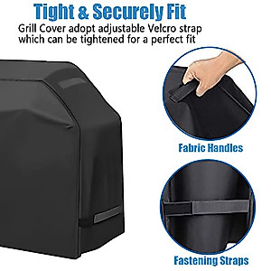 Grill Cover, Waterproof BBQ Grill Cover, 58 inch Rip-Proof and Anti-UV Barbecue Gas Grill Cover Compatible for Weber Char-Broil Nexgrill Grills and More