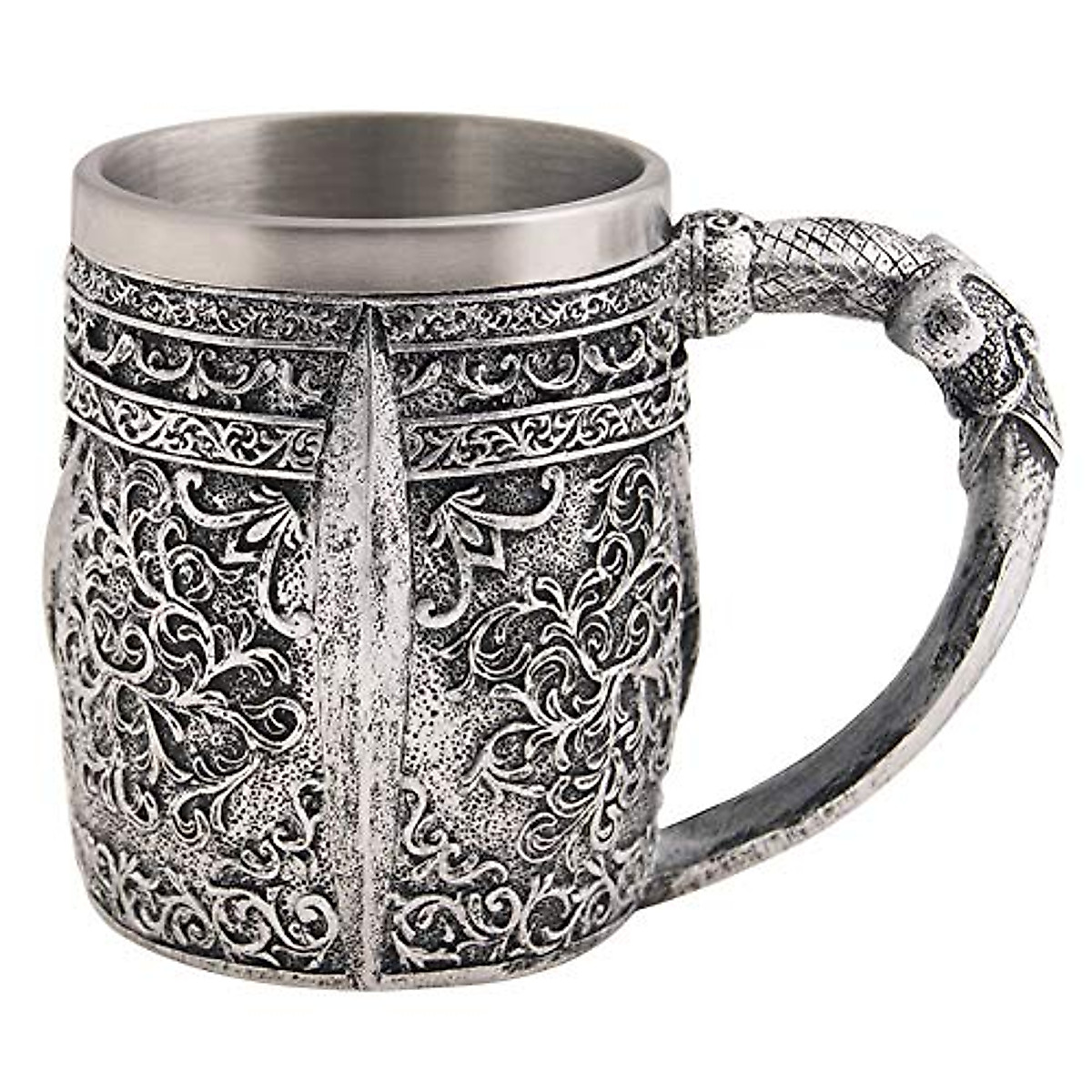 CHICVITA Viking Stainless Steel Skull Coffee Mug Viking Skull Beer Mugs Gift for Men Father's Day Gifts