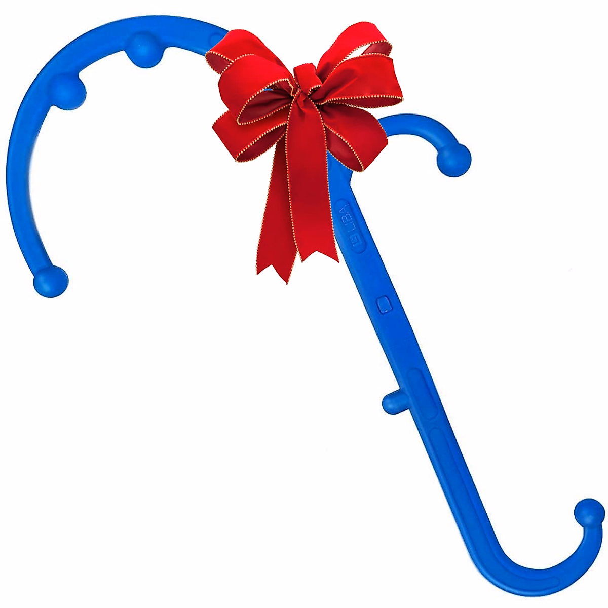 LiBa Back and Neck Massager - Trigger Point Massage Tools for Pain Relief and Self Massage Hook Therapy Handheld Back Neck Shoulder Massager Blue - Gift for Women & Men