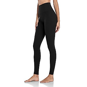 HeyNuts Extra Long High Waisted Leggings for Tall Women, Tummy Control Workout Yoga Pants Compression Leggings 31'' Black M(8/10)