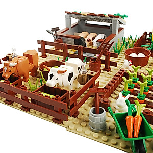 BAENRCY Farm Field Set Building Blocks Plant Animal Crops Building Bricks Kit DIY Building Set Compatible All Major Brands (Animal)