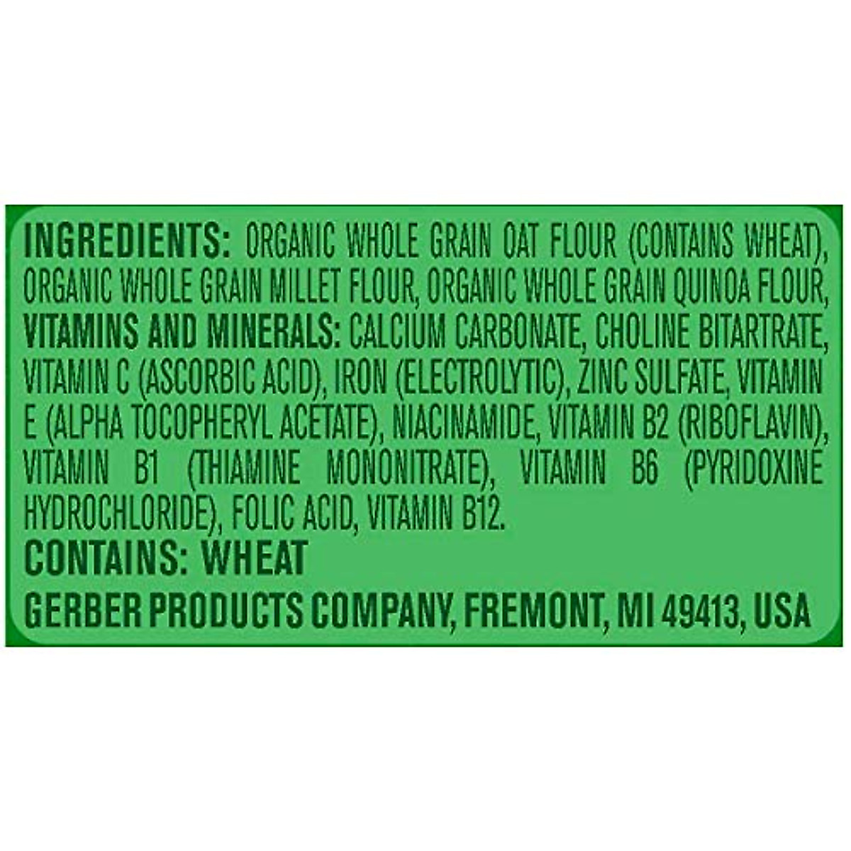 Gerber Baby Cereal Organic 2nd Foods, Grain & Grow, Oatmeal Millet Quinoa, 8 Ounce (Pack of 6)