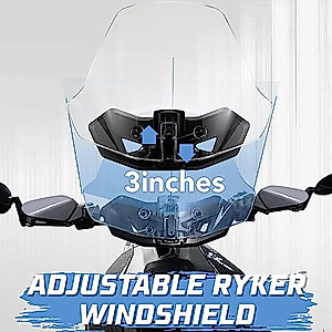 A & UTV PRO Adventure Wider Windshield & Wind Deflector for Can Am Ryker All Models, XXL Adjustable Vented Wind Windscreen, Hand Guard Air Deflector Accessories, Replace OEM # 219401032, 219400894