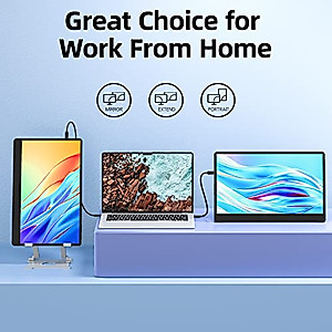 kksmart Portable Monitor 15.6 inch OLED Travel Monitor 1080P HDMI USB-C 100% DCI-P3 1MS 100000:1 Portable Monitor for Laptop, with Cover