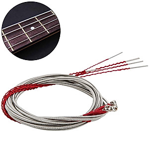 5Pcs Bass String, Steel Bass Strings Set Bass Parts Musical Instrument Accessories for Guitar Beginner Electric guitar accessories