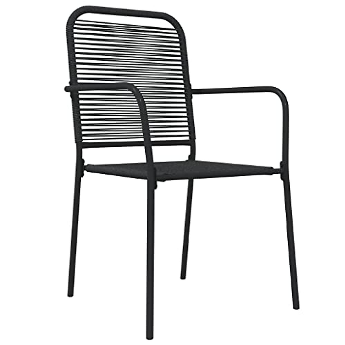 WHOPBXGAD 5 Piece Patio Dining Set Lawn Furniture,Patio Furniture Sets,Patio furnitureSui for patios, Gardens, lawns, Balconies, Poolside,Black Cotton Rope and Steel