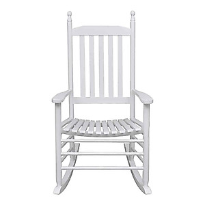 VBSQ Rocking Chair with Curved Seat White Wood Slirr Chair Rocking Chair Rocker Chair Rocker Camp Chair Rocker Recliner Rocking Camp Chair Rocking Chairs Outdoor Rocking Chair Swinging Camping c